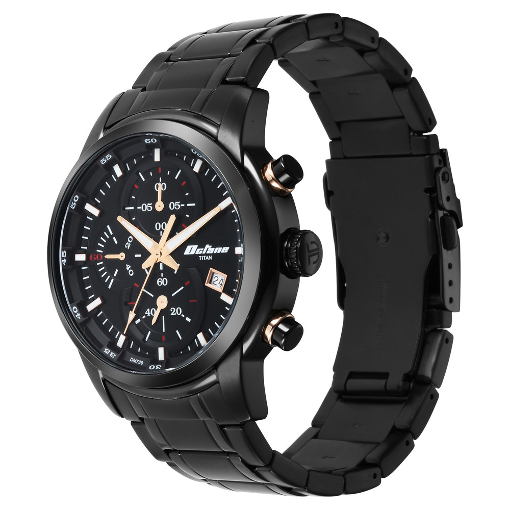 Buy Online Titan Octane Black Dial Chronograph Watch for Men ...