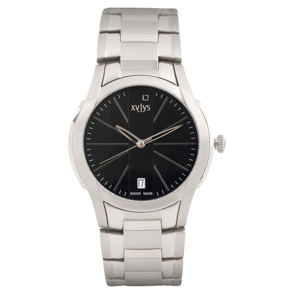 Buy Online Xylys Quartz Analog with Date Black Dial Stainless Steel ...