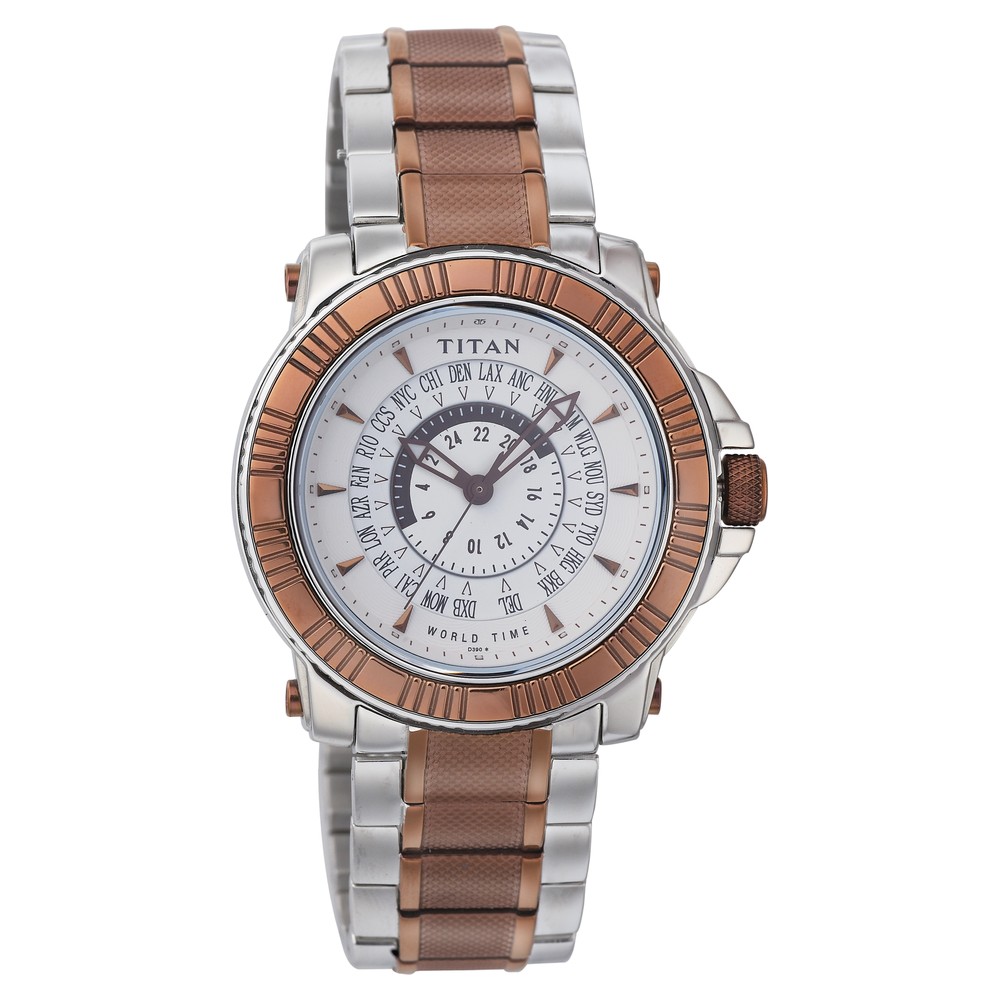 Buy Online Titan Quartz Analog White Dial Watch for Men - n1533km03 | Titan