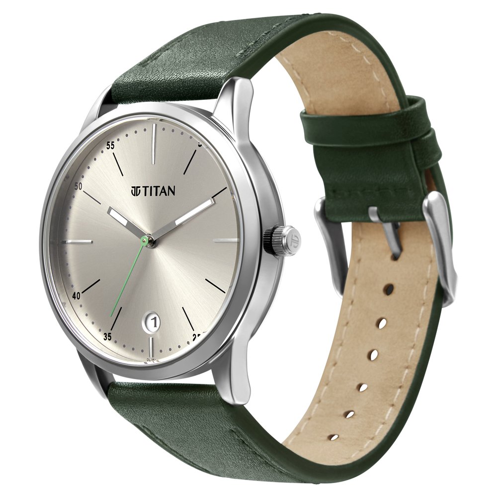 Buy Online Titan Quartz Analog Leather Strap Watch for Men - 1806sl07 ...