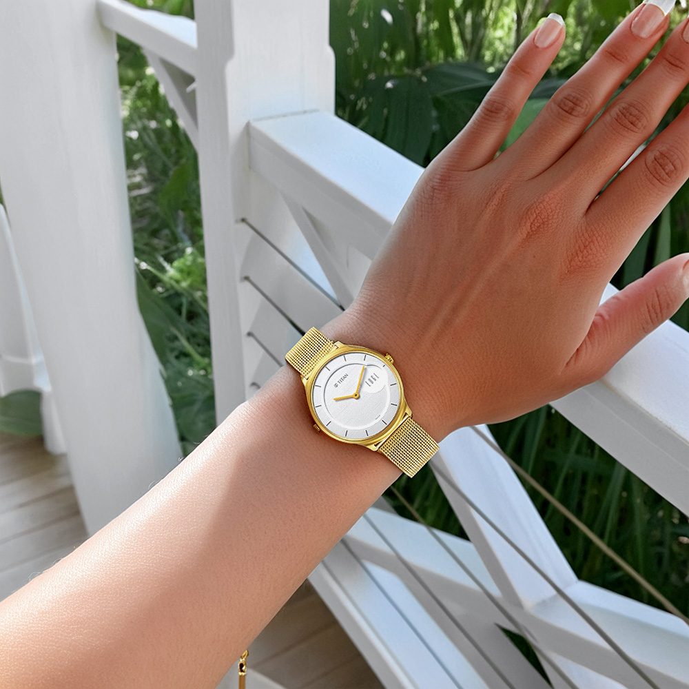 Buy Online Titan Edge Slim Stainless Steel Strap White Dial Analog ...