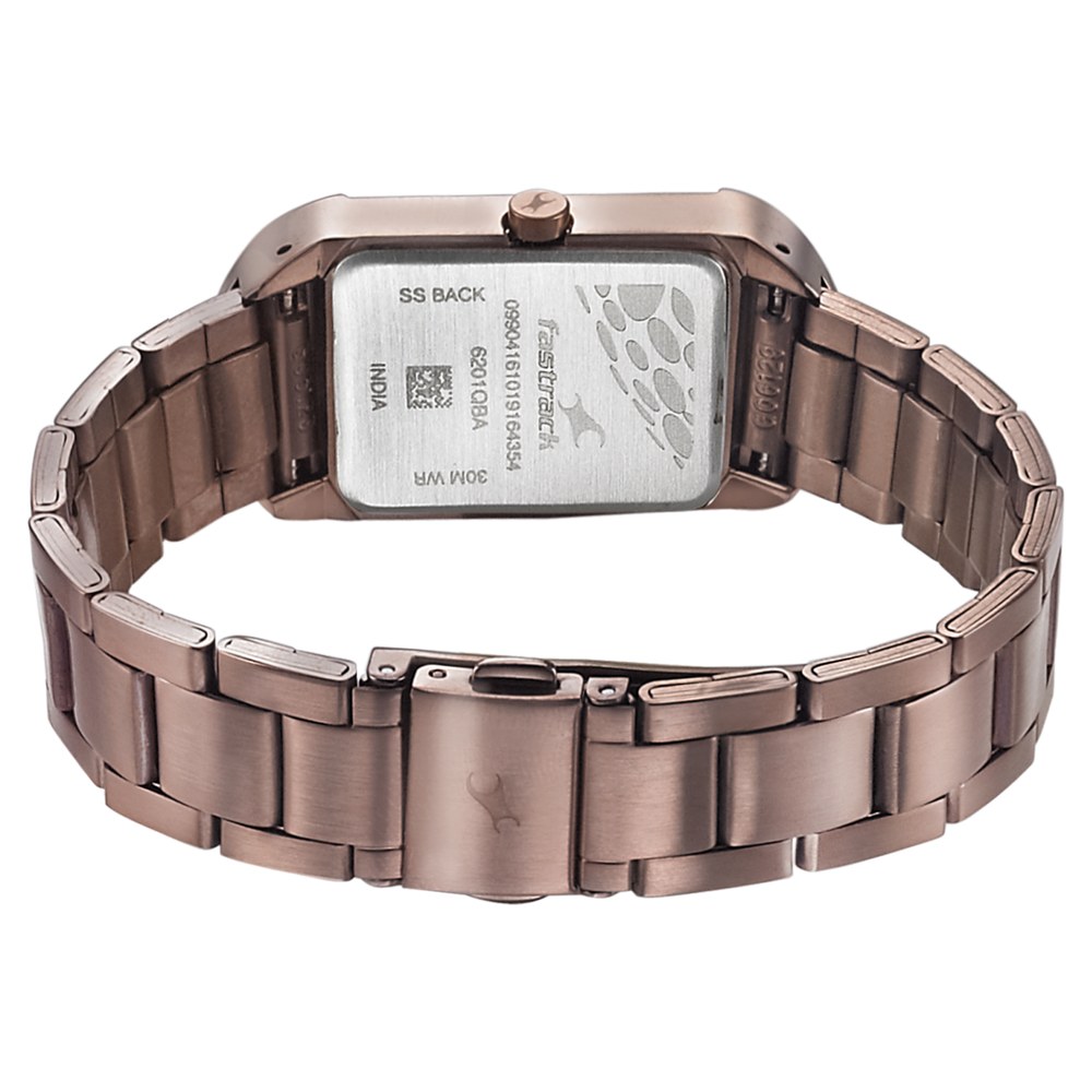 Buy Online Fastrack Go Skate Quartz Analog Brown Dial Stainless Steel ...