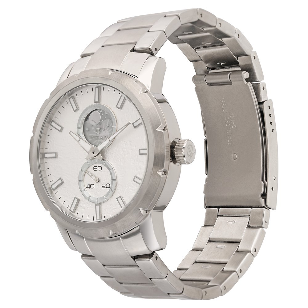 Buy Online Titan Moonphase Dial Stainless Steel Strap watch for Men ...