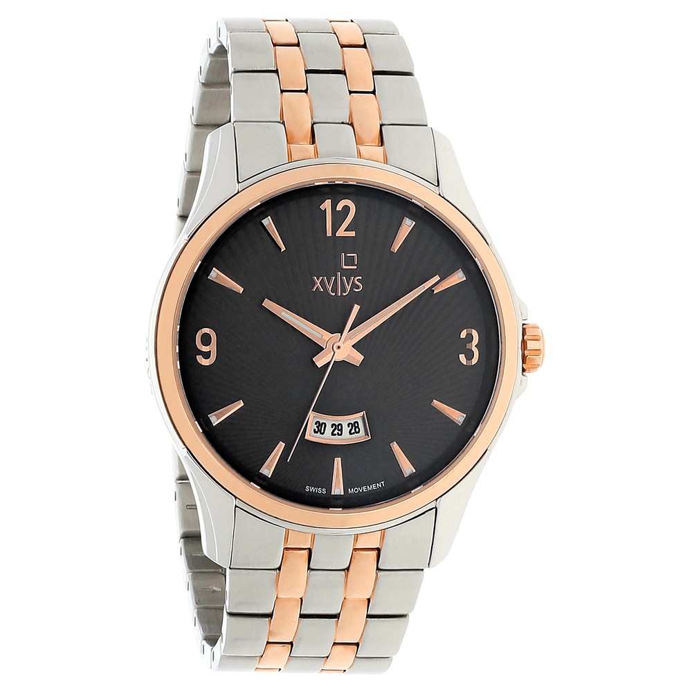 Buy Online Xylys Quartz Analog with Date Grey Dial Two Toned Stainless ...