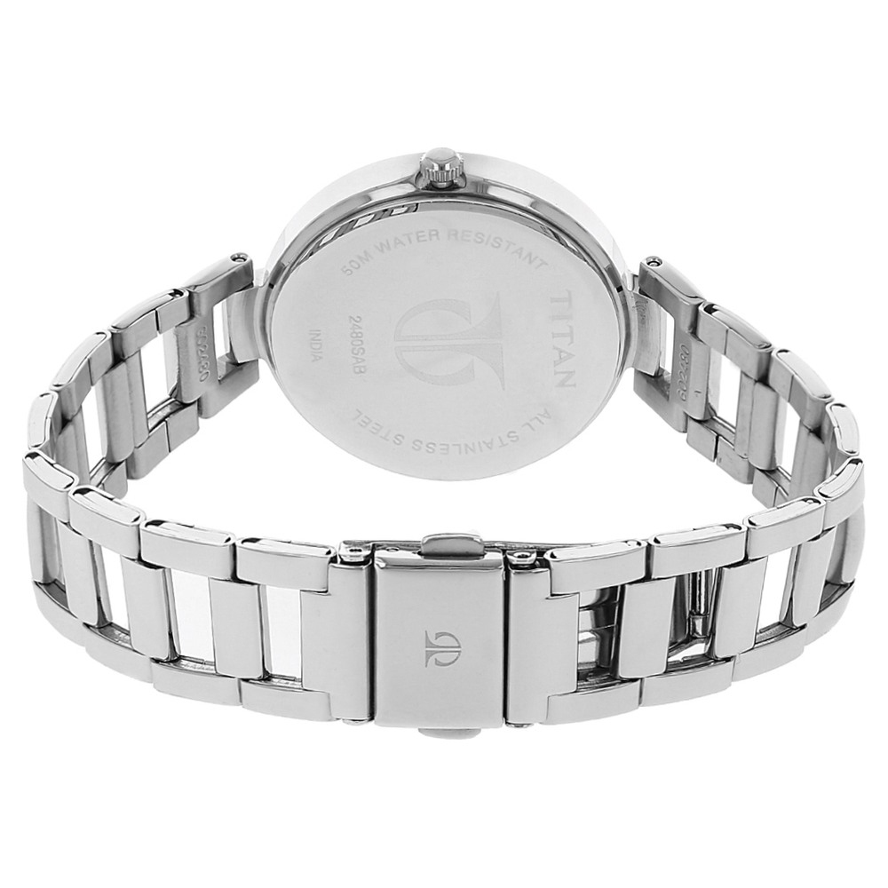 Buy Online Titan Quartz Analog Black Dial Stainless Steel Strap Watch ...
