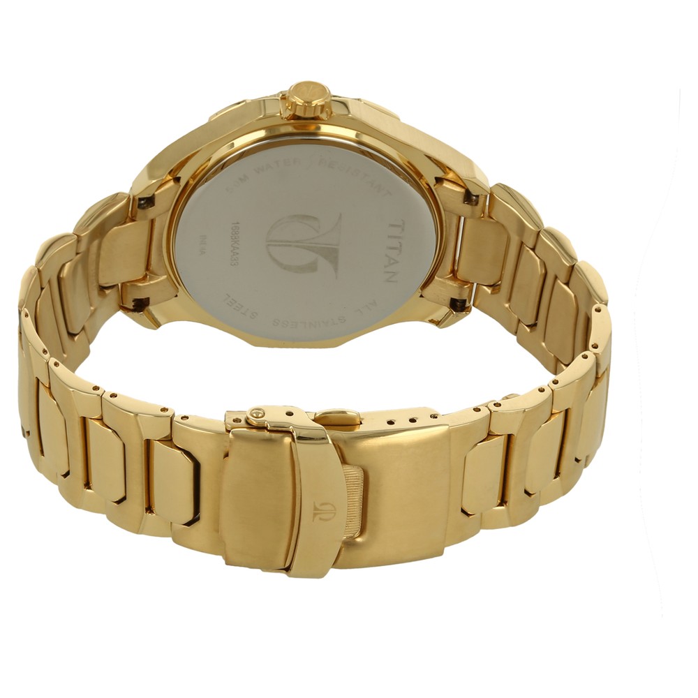 Buy Online Titan Quartz Multifunction Champagne Dial Stainless Steel ...