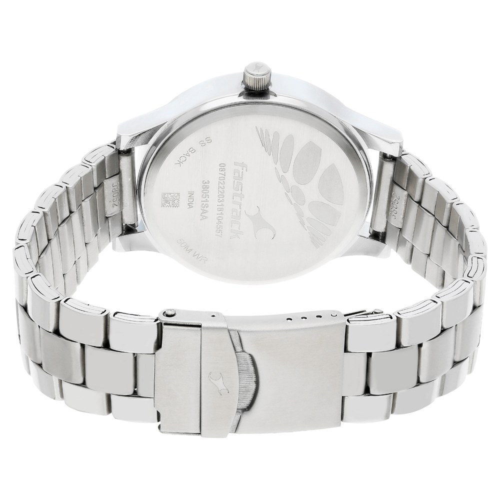 Buy Online Fastrack Fundamentals Quartz Analog Blue Dial Stainless ...