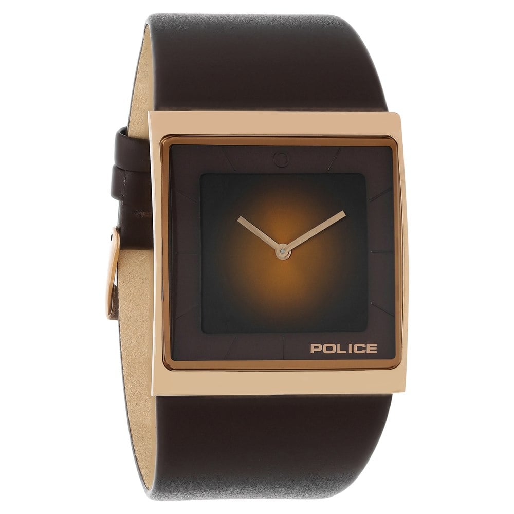 Buy Online Police Quartz Analog Brown Dial Leather Strap Watch for Men ...