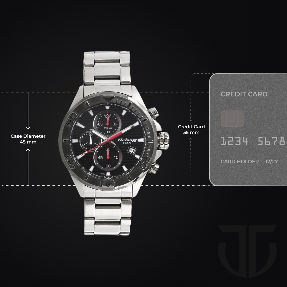 Buy Online Titan Octane Black Dial Chrono Stainless Steel Watch for Men ...