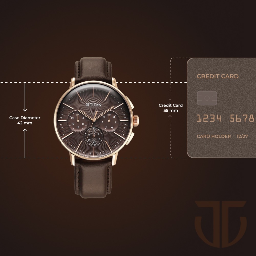 Buy Online Titan Light leathers Multifunction Brown Dial Leather Strap ...