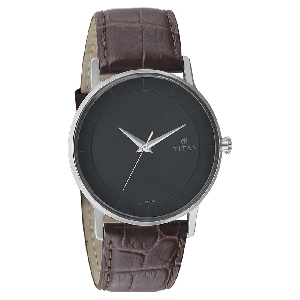 Buy Online Titan Classic Black Dial Analog Leather Strap watch fo rMen ...
