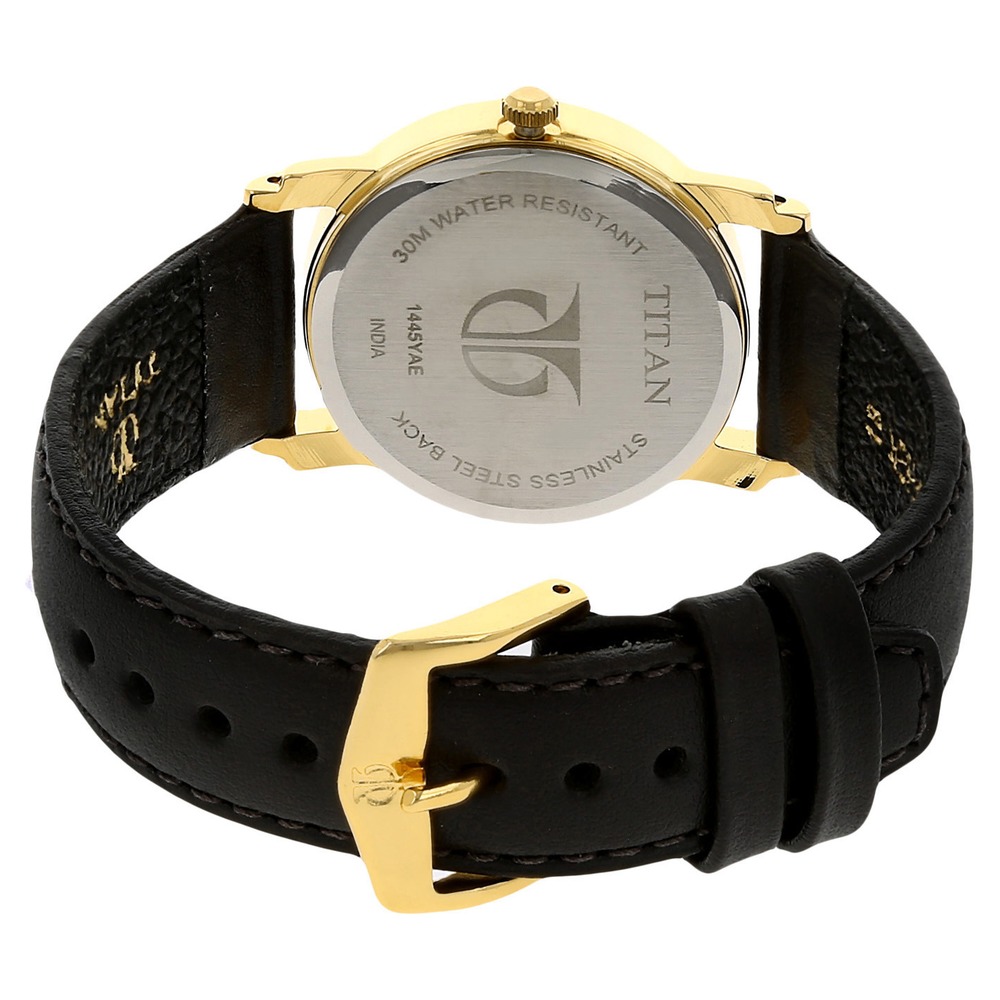 Buy Online Titan White Dial Analog with Day and Date Leather Strap ...