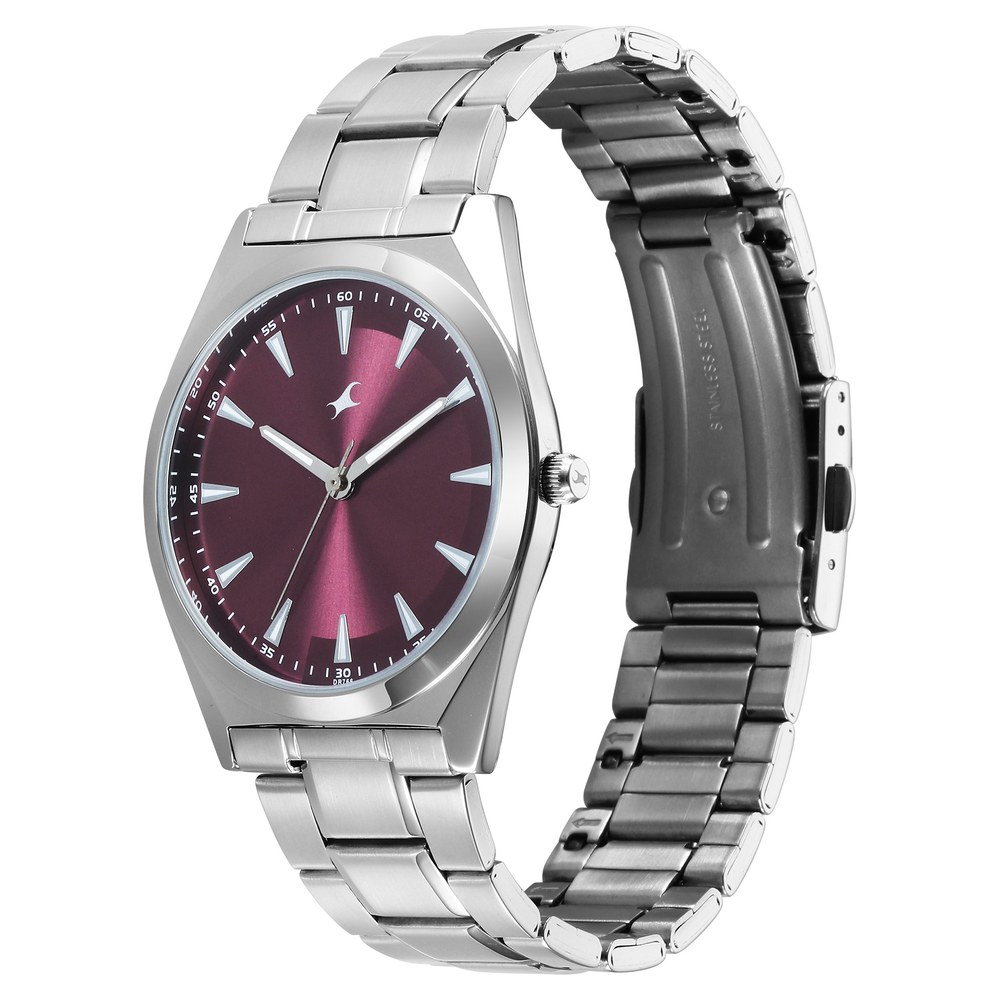 Buy Online Fastrack Stunners X Quartz Analog Maroon Dial Stainless ...