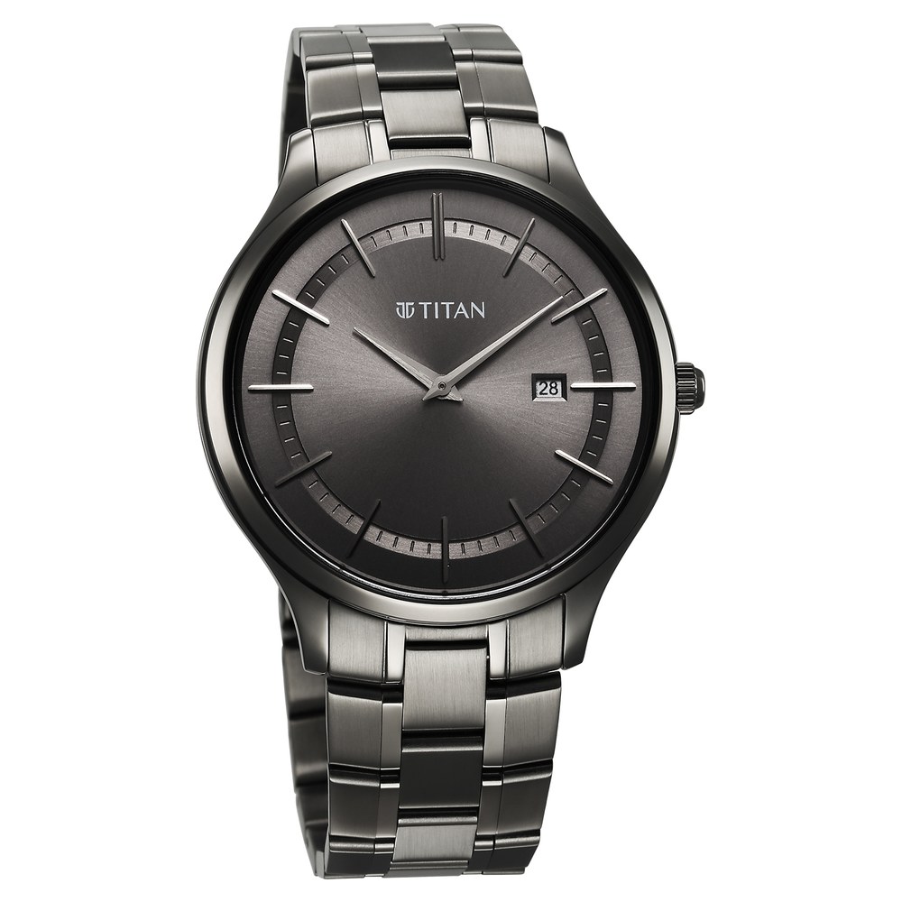 Buy Online Titan Clasique Slim Quartz Analog with Date Grey Dial With ...