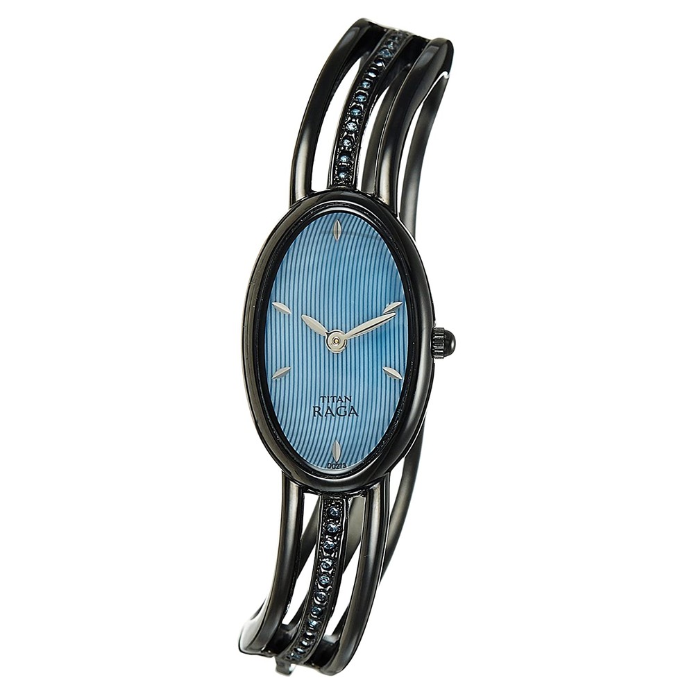 Buy Online Titan Raga Blue Dial Analog Metal Strap Watch for Women ...