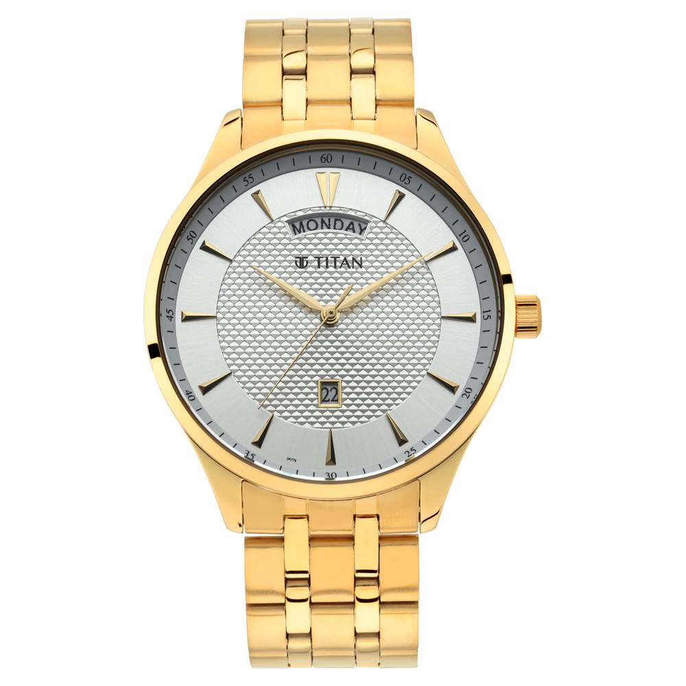 Buy Online Titan Quartz Analog with Day and Date White Dial Stainless ...