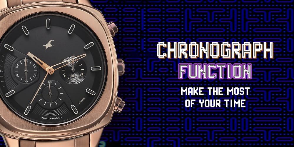 Buy Online Fastrack Kronos Chronograph Black Dial Black Leather Strap ...