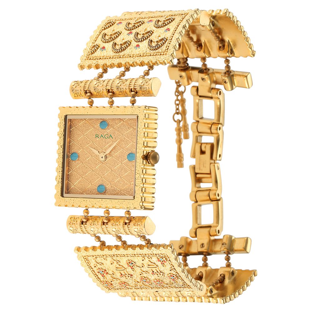 Buy Online Titan Raga X Masaba Quartz Analog Golden Dial Golden Metal ...