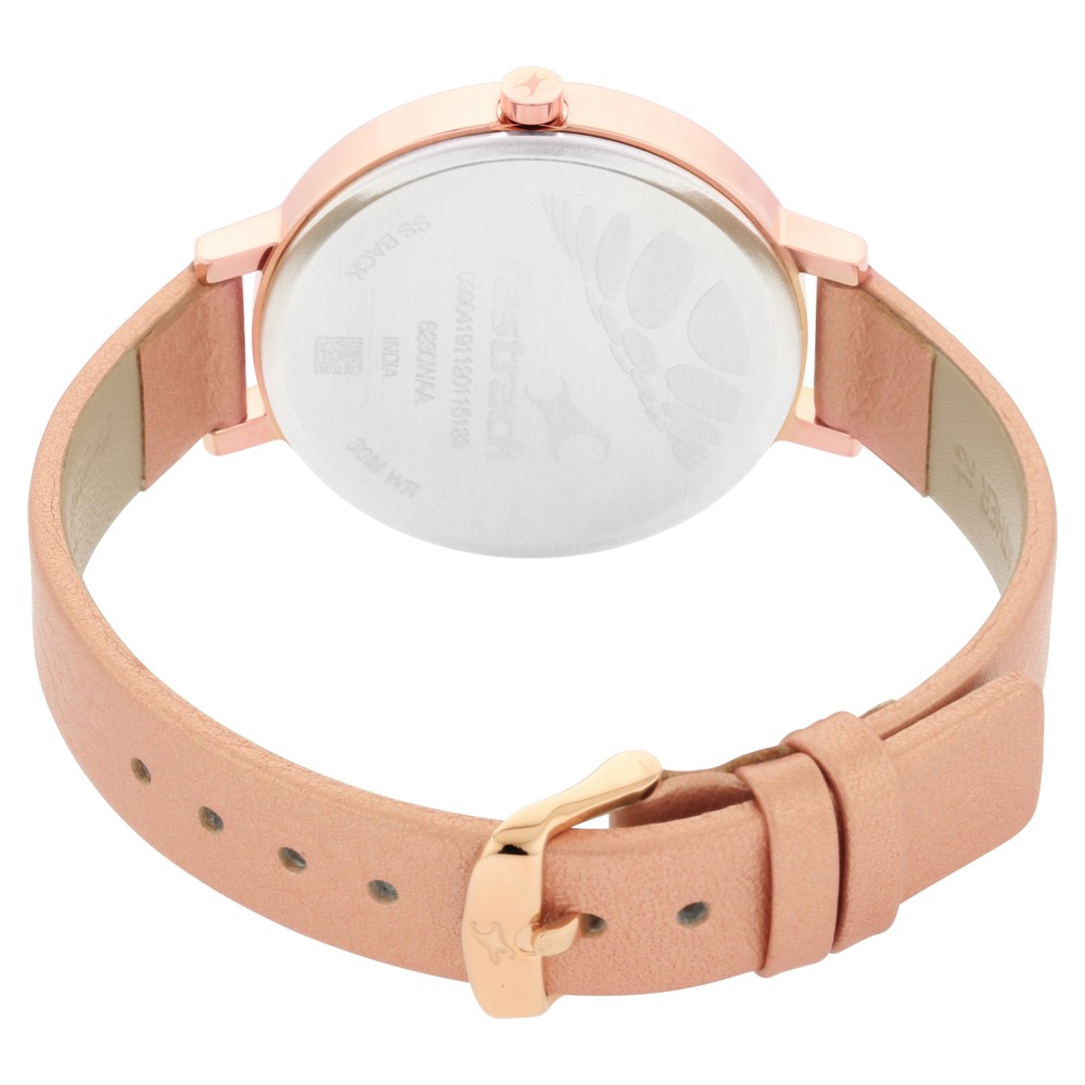 Buy Online Fastrack Paint Me Quartz Analog Black Dial Leather Strap ...