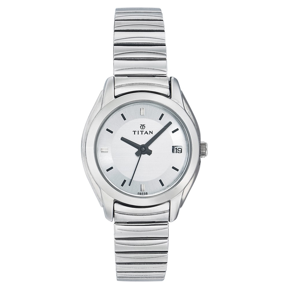 Buy Online Titan Quartz Analog with Date Silver Dial Watch for Women ...