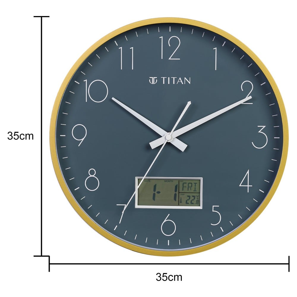 Buy Online Titan Contemporary Ana-Digi Wall Clock with Thermometer ...