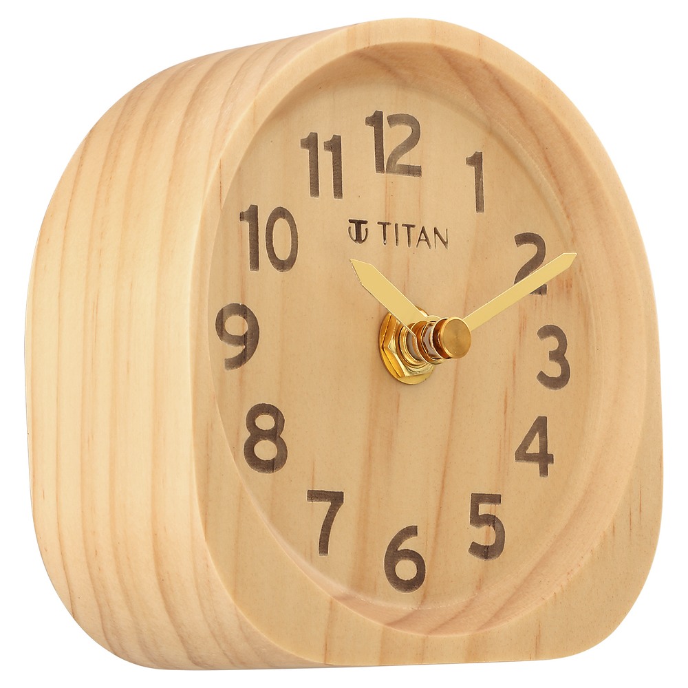 Buy Online Titan Wooden Table Clock Light Brown Dial with Silent Sweep ...