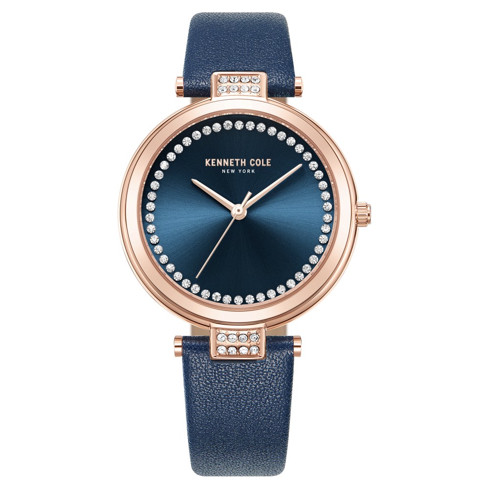 Buy Online Kenneth Cole Quartz Analog Blue Dial Blue Leather Strap ...