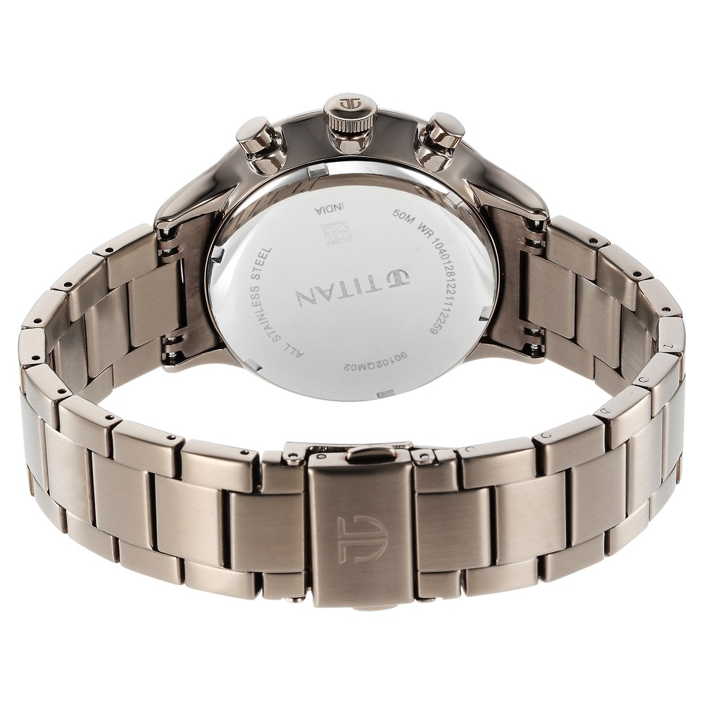 Buy Online Titan Urban Magic Brown Dial Multial Stainless Steel Strap ...