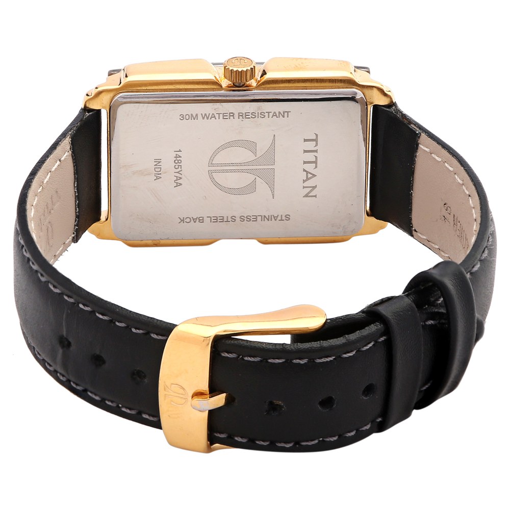 Buy Online Titan Moonphase Silver Dial Quartz Leather Strap Watch for ...