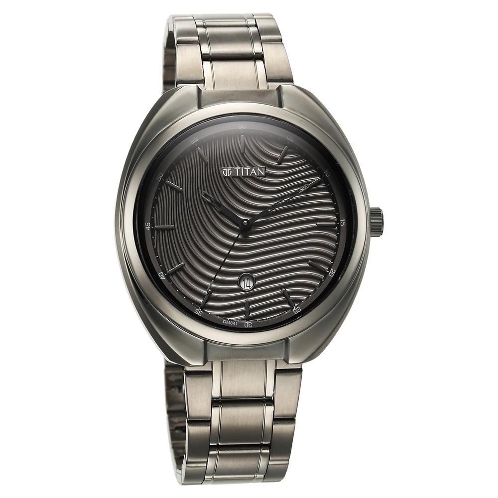 Buy Online Titan Quartz Analog Anthracite Dial Stainless Steel Strap ...