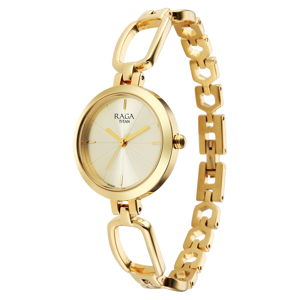 Buy Online Titan Raga Champagne Dial Watch for Women - nt2725ym01 | Titan