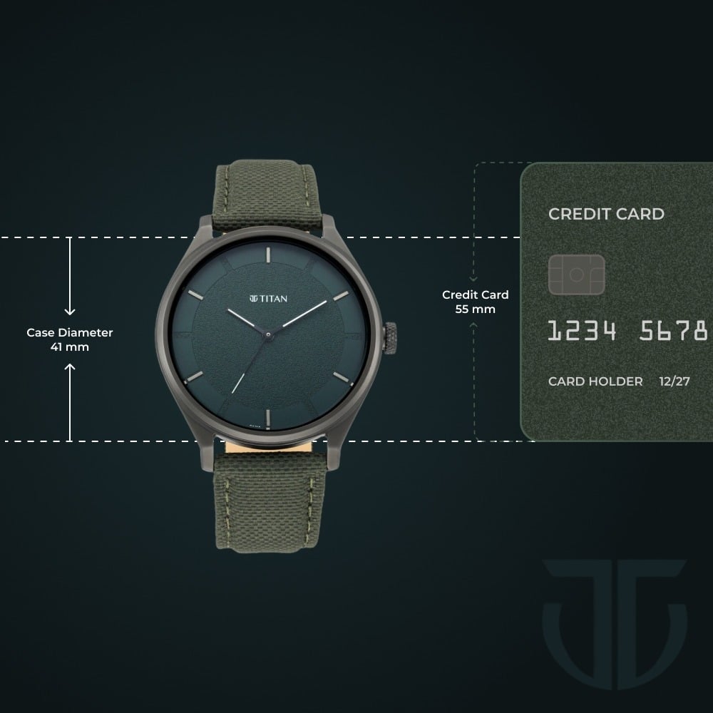 Buy Online Titan Workwear Green Dial Analog Leather Strap Watch for Men ...