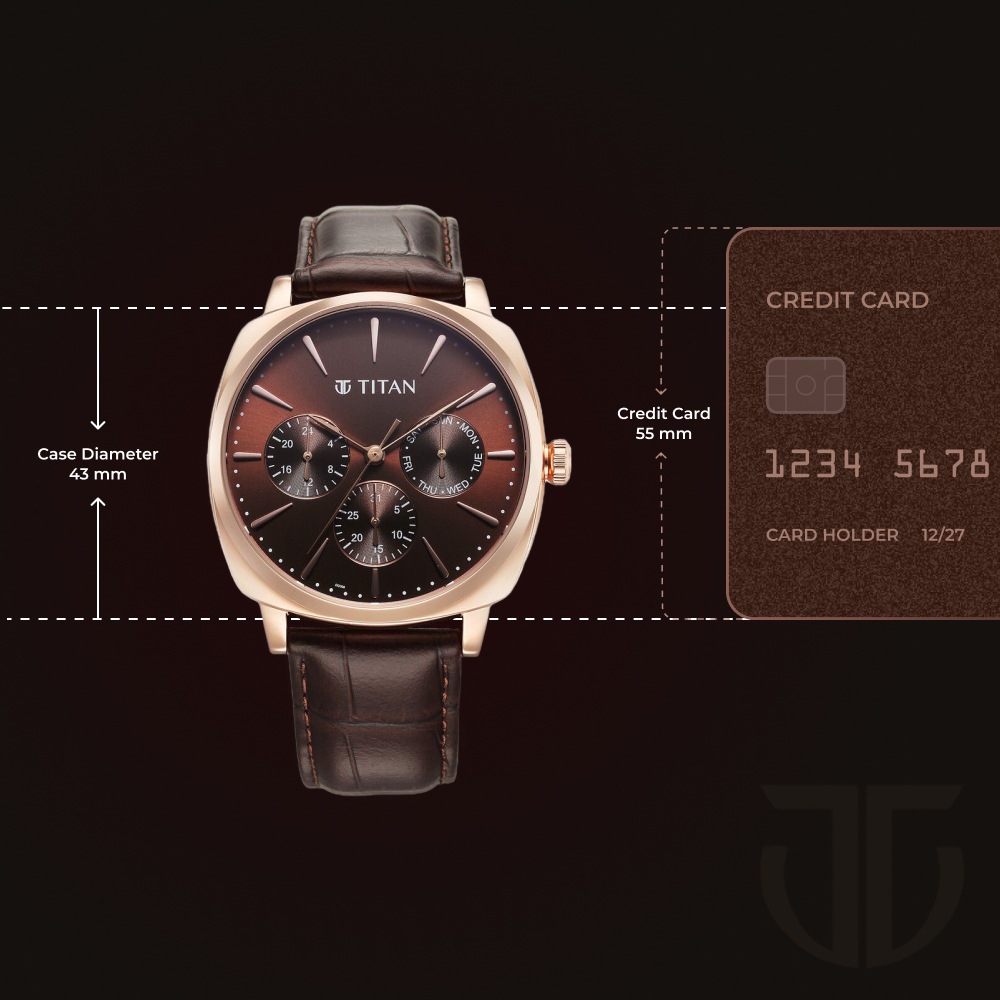 Buy Online Titan Classique Suave Quartz Brown Dial Brown Leather Strap ...