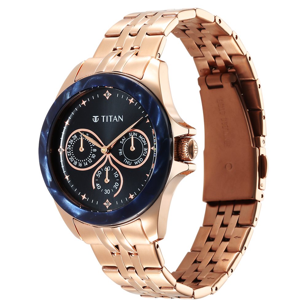 Buy Online Titan Purple Acetate Black Dial Women Watch With Stainless Steel Strap - ns95186km01 ...