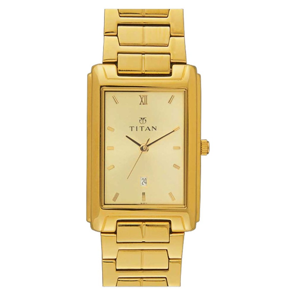 Buy Online Titan Quartz Analog with Date Champagne Dial Watch for Men ...