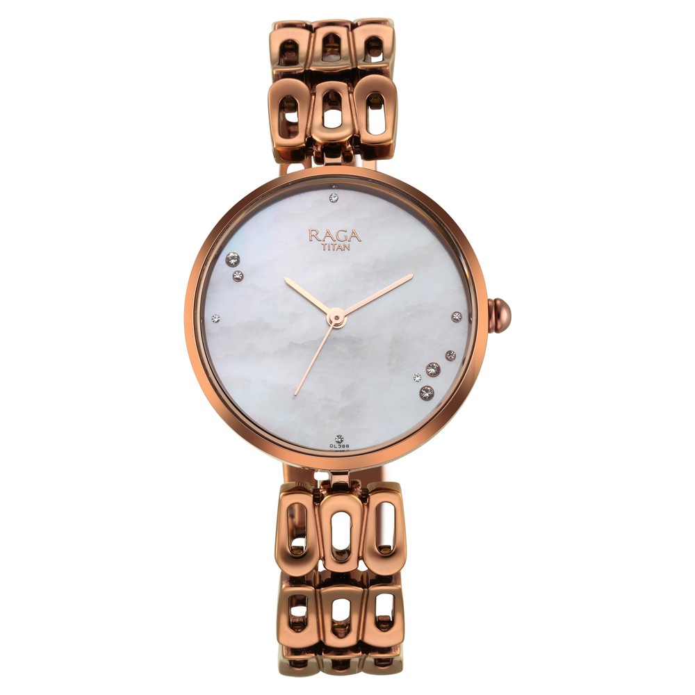 Buy Online Titan Raga Chic Mother Of Pearl Dial Analog Metal Strap ...