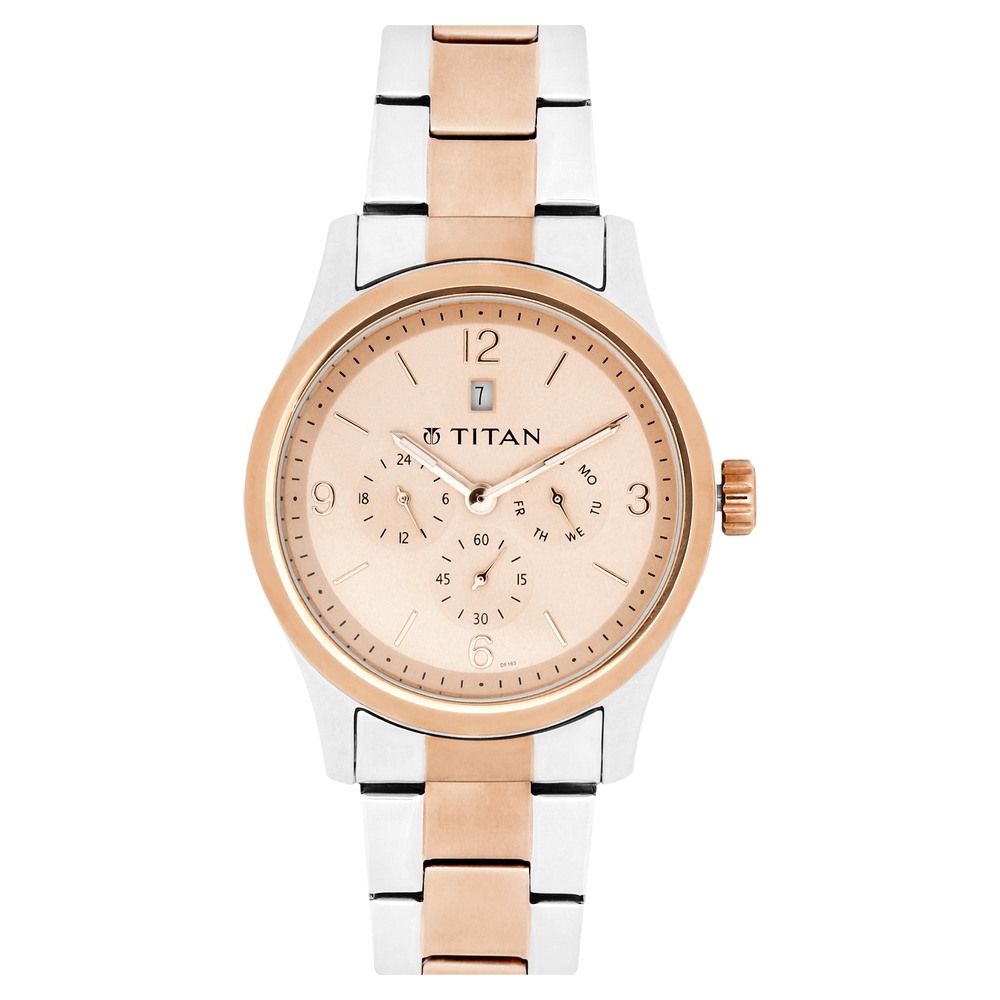 Buy Online Titan Quartz Analog with Date Rose Gold Dial Watch for Men ...