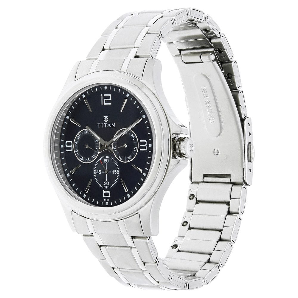 Buy Online Titan Blue Dial Quartz Multifunction Stainless Steel Strap ...