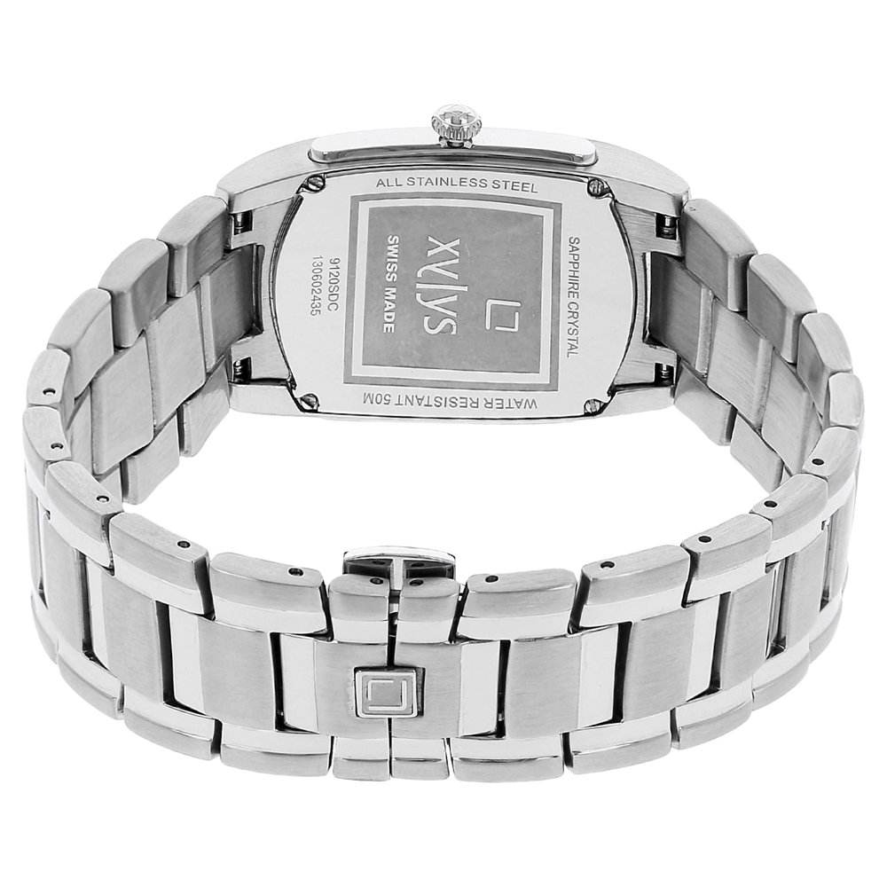 Buy Online Xylys Swiss Analog with Date Silver Metal Strap and Black ...
