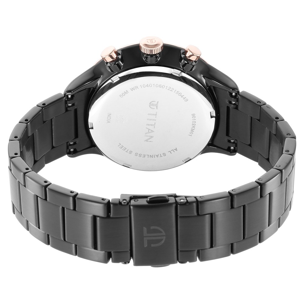 Buy Online Titan Urban Magic Black Dial Analog Stainless Steel Strap ...