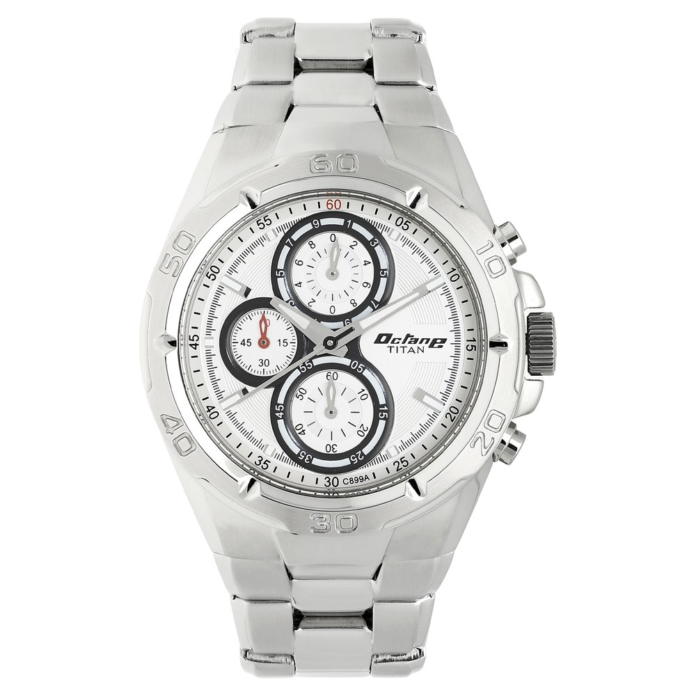Buy Online Titan Octane White Dial Chrono Stainless Steel Strap watch ...