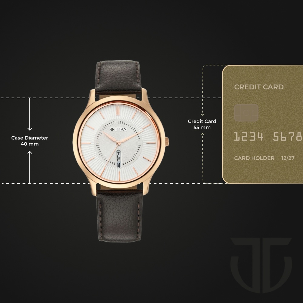 Buy Online Titan Lagan White Dial Analog Day/Date Leather Strap Watch ...