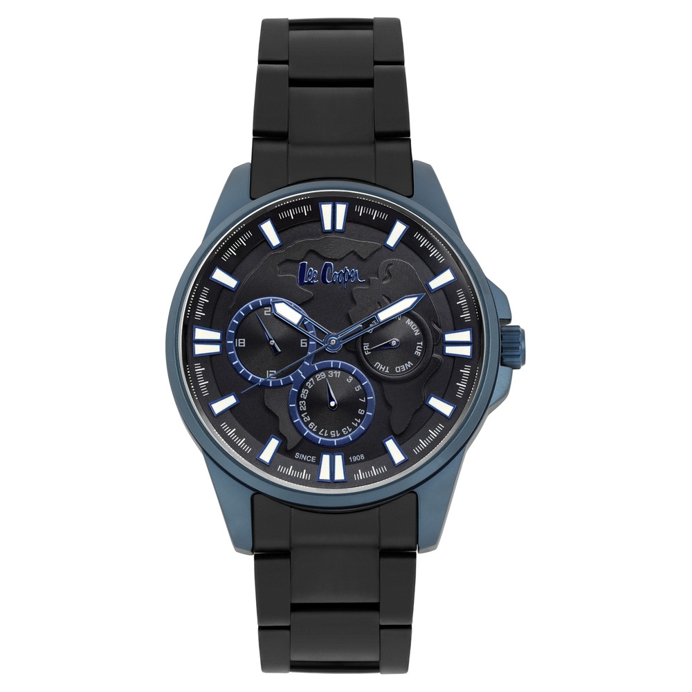 Buy Online Lee Cooper Quartz Multifunction Black Dial Metal Strap Watch ...