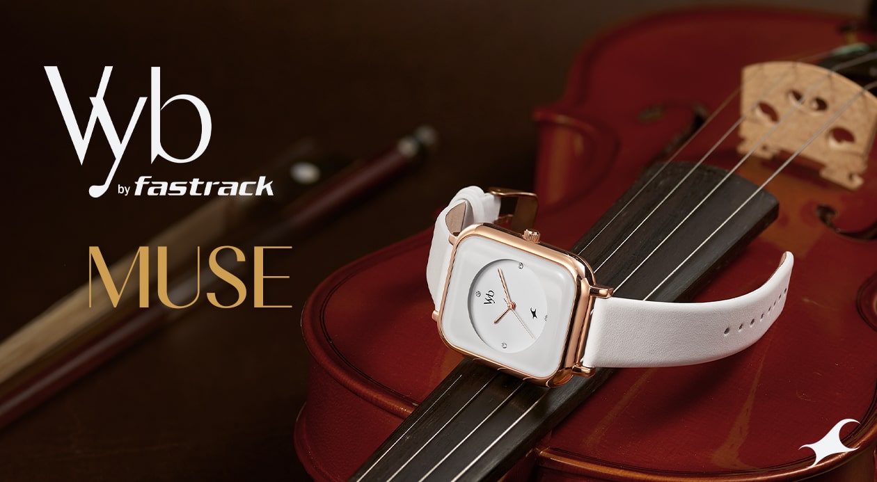 Buy Online Fastrack Vyb Muse Quartz Analog White Dial Leather Strap ...