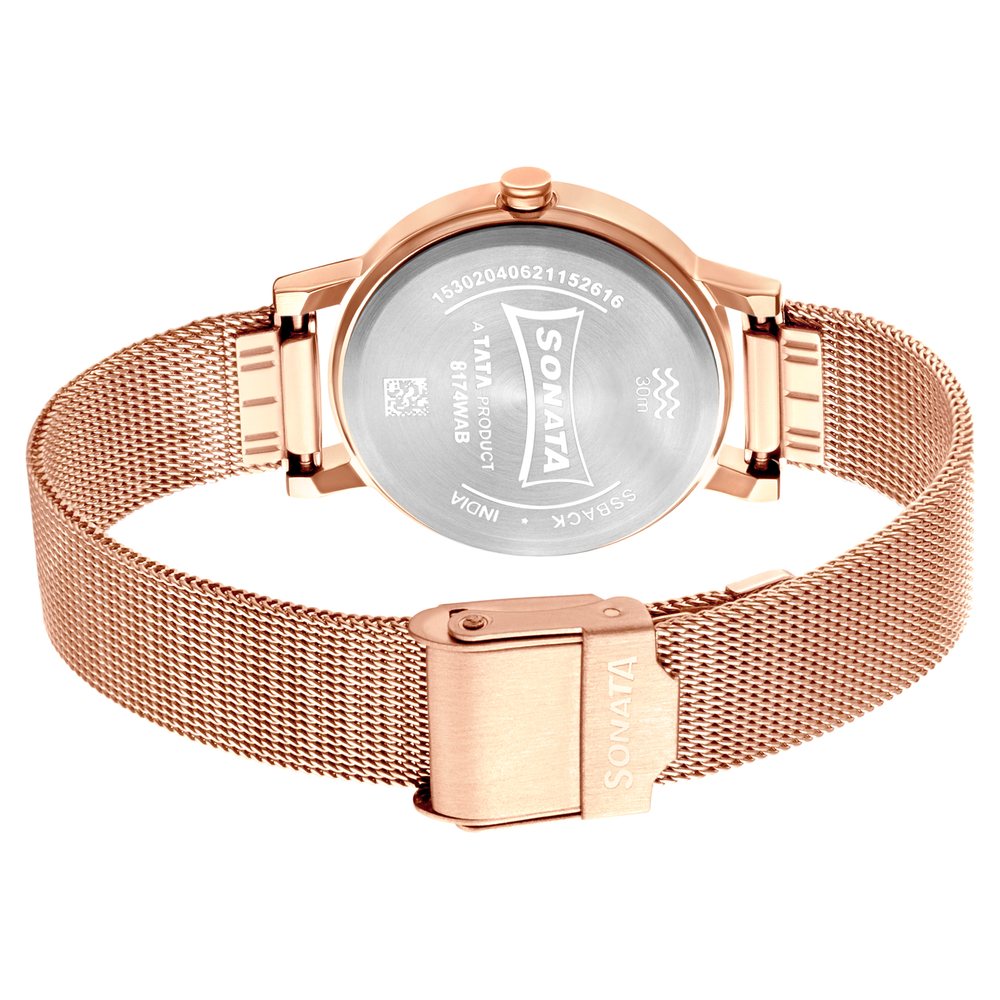 Buy Online Sonata Linnea Rose Gold Dial Women Watch With Stainless ...