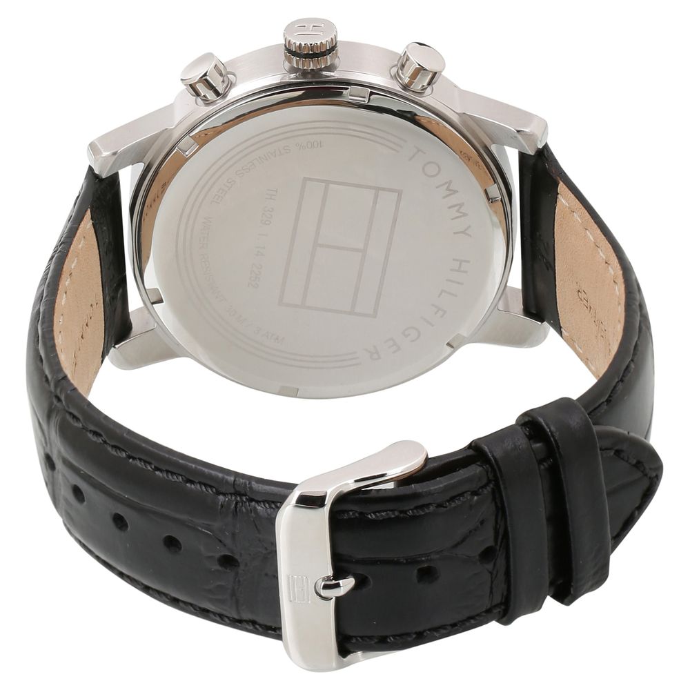 Buy Online Tommy Hilfiger Quartz Multifunction Black Dial Leather Strap ...