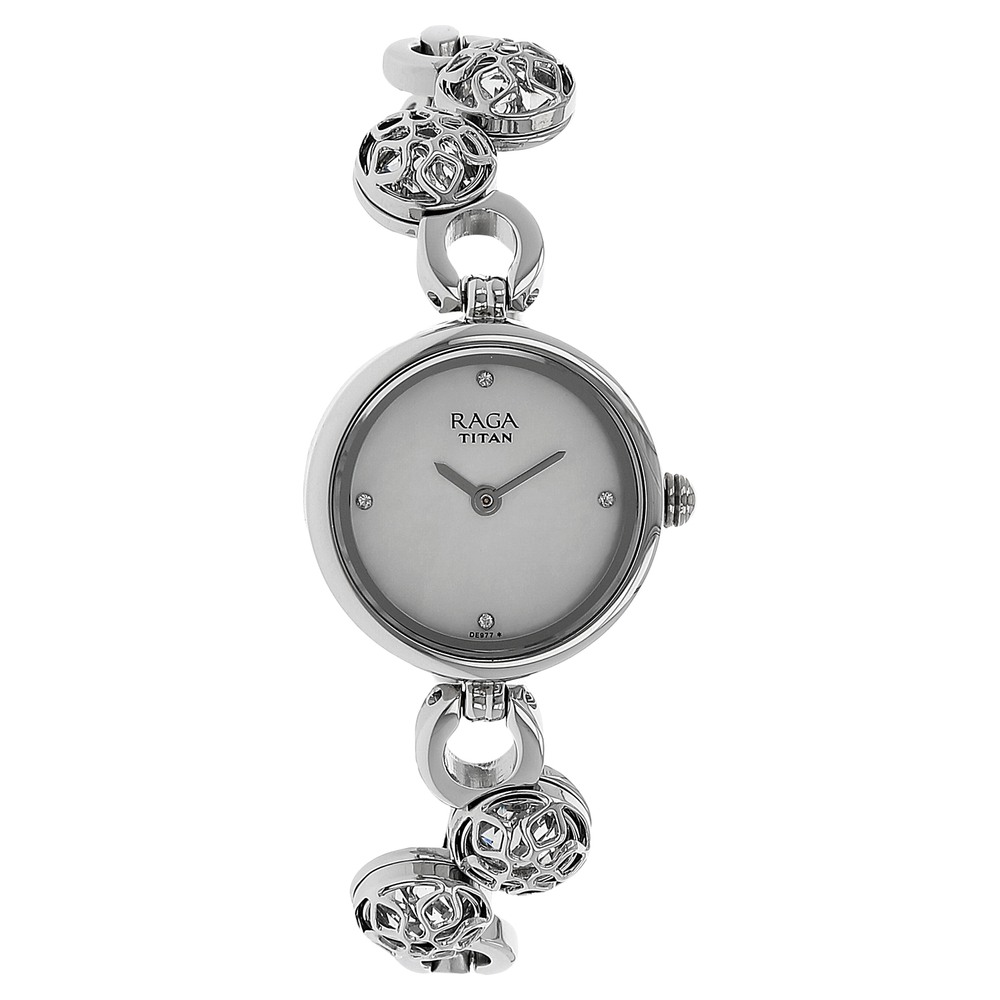 Buy Online Titan Raga Moonlight Mother of Pearl Dial Quartz Metal Strap ...