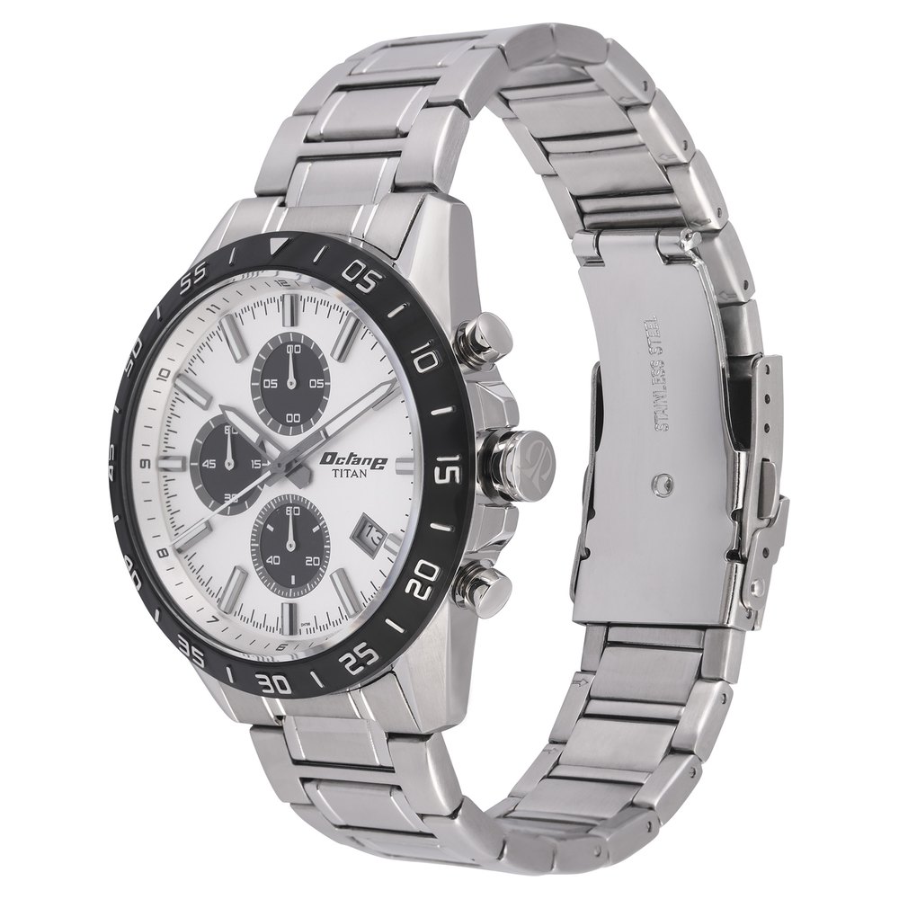 Buy Online Titan Octane White Chrono Stainless Steel Strap watch for ...