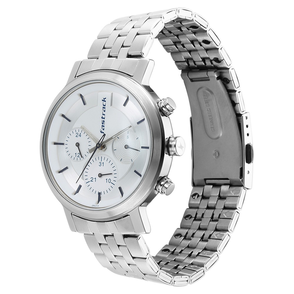 Buy Online Fastrack Tick Tock White Dial Watch for Guys - nt3287sm01 ...