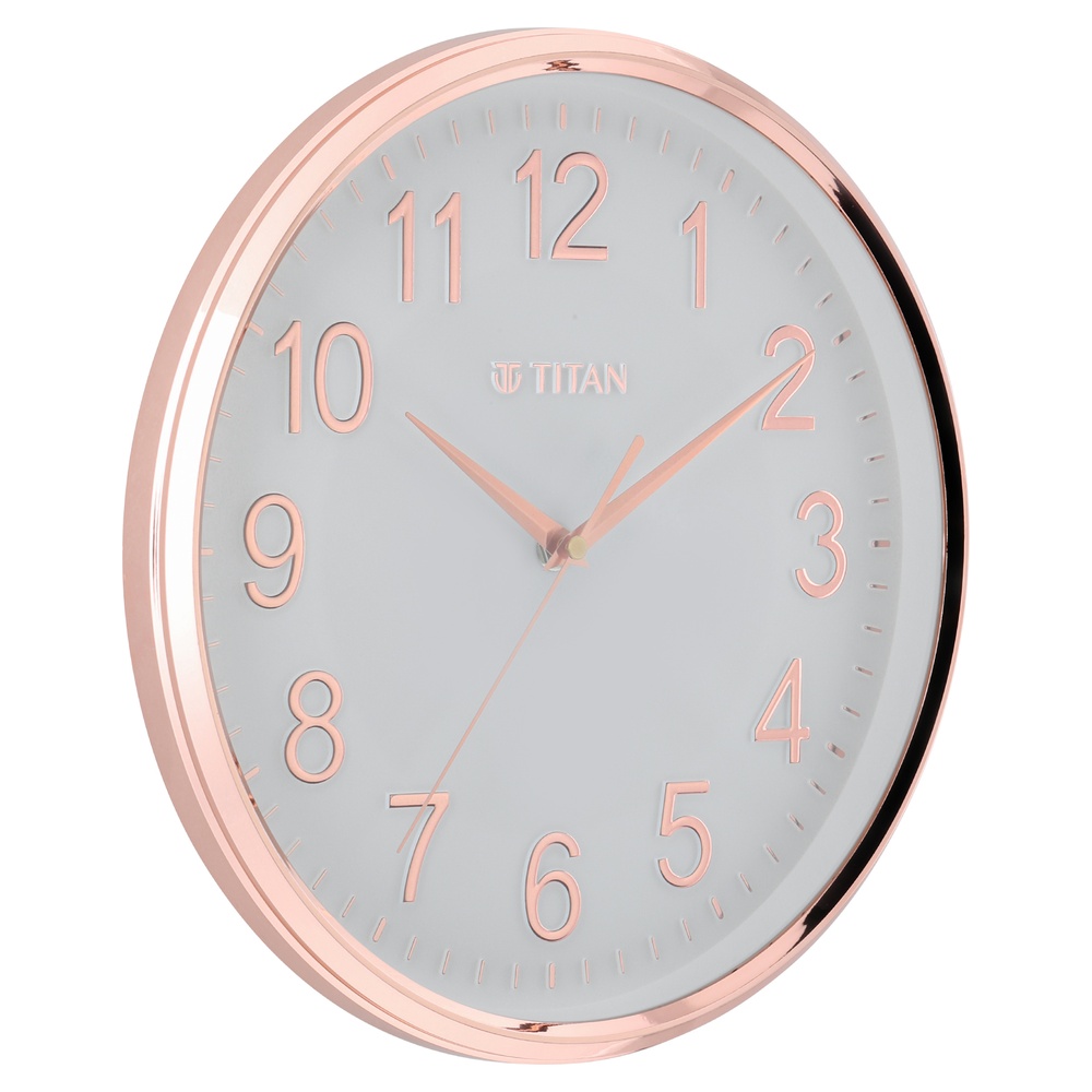 Buy Online Titan Classic White Metallic Finish Wall Clock with Silent ...